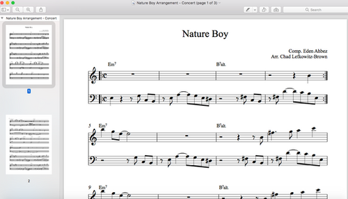 Nature Boy Arrangement Sheet Music | chadlefkowitz-brown