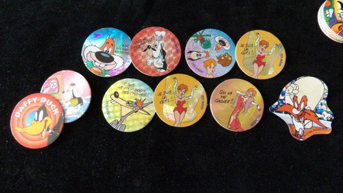 Lot de Pogs, 'Tex Avery', édition Le Gaulois/ Dod's Pére Dodu/ Shell ...
