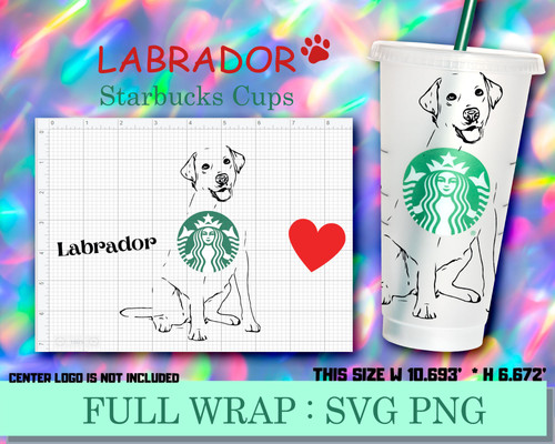 Labrador Full Wrap | DIY Venti Cup 24 oz Instant Download for ...