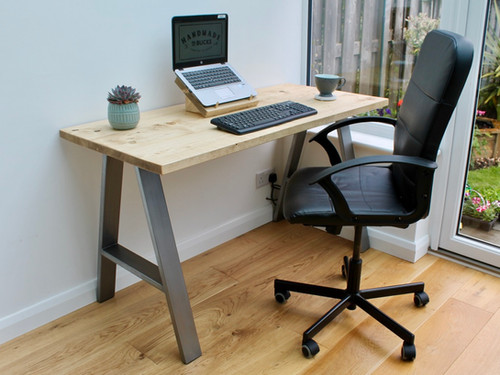 Chunky Rustic Desk on A-Frame Legs - Handmade in Bucks