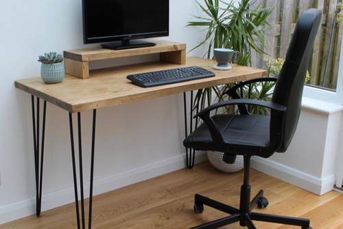 Rustic chunky handmade desk with hairpin legs