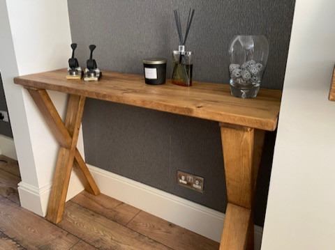 'Handmade Console Hallway Narrow Table X-Frame Legs'