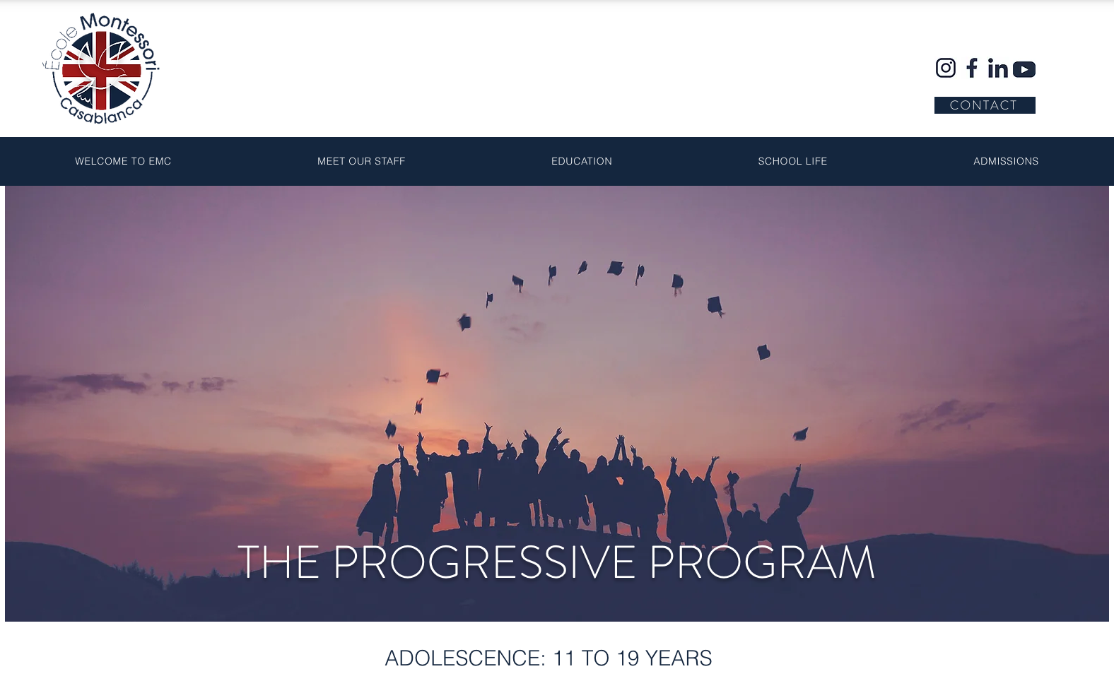 THE PROGRESSIVE PROGRAM 11 TO 19 YEARS | École Montessori Casablanca