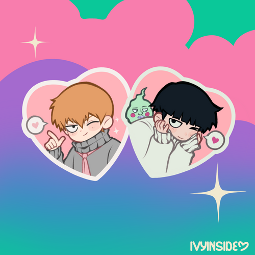 Cozy Chibi Mob Psycho Stickers | Ivy Inside