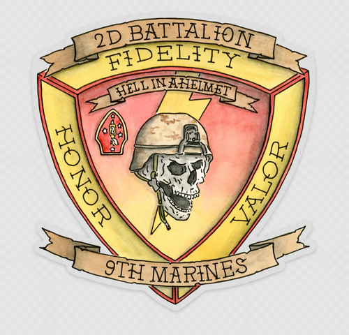 2nd Battalion 9th Marines Clear Sticker | holdfastcollective