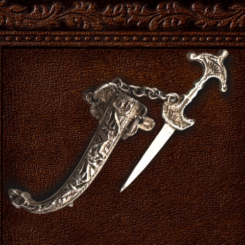 VICTORIAN – Antique French Repousse Silver Sword/Dagger Brooch/Pendant ...