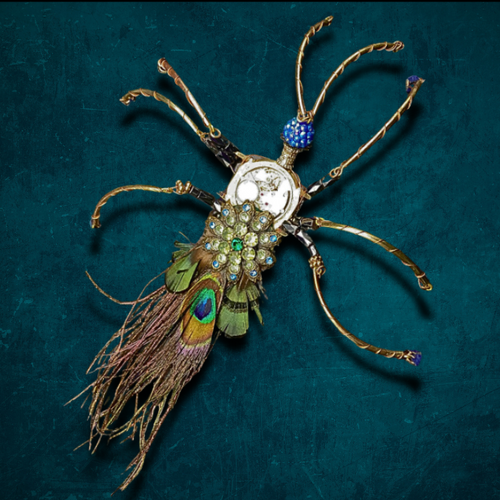 VINTAGE HYBRID – Huge “Peacock Time Beetle” Antique Watch Component ...