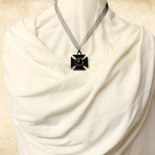 VICTORIAN – RARE Antique WHITBY JET Maltese Cross | Chateau Love