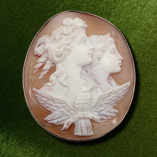 VICTORIAN – Antique 9k Gold CAMEO of FLORA, VENUS & ZEUS as an Eagle ...