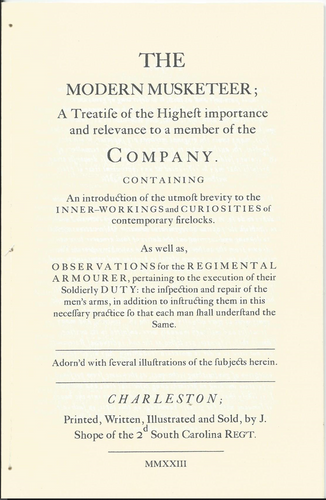 The Modern Musketeer | Shope Arms