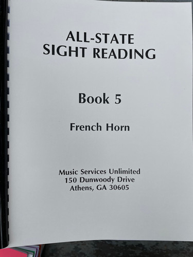 All State Sight Reading Book 5-French Horn Digital Download ...