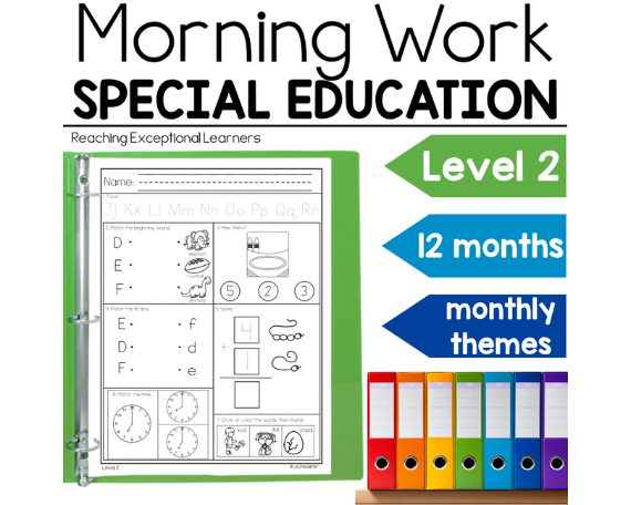 Morning Work in Special Education: How No Prep, Leveled Worksheets ...