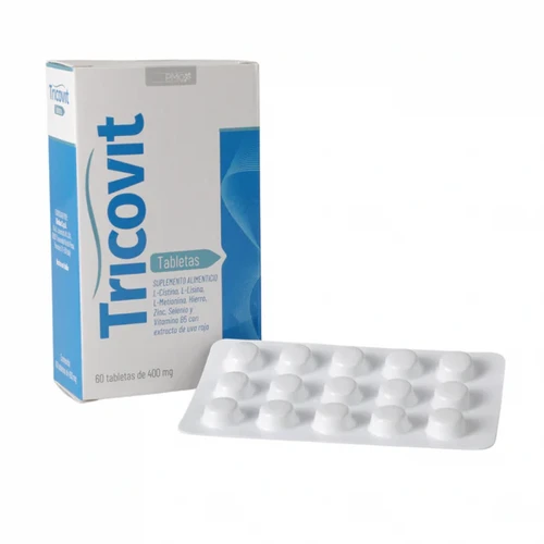 Tricovit Tabletas Blancas 400 mg Caja 60 Tab | Farmacias Dermocutánea