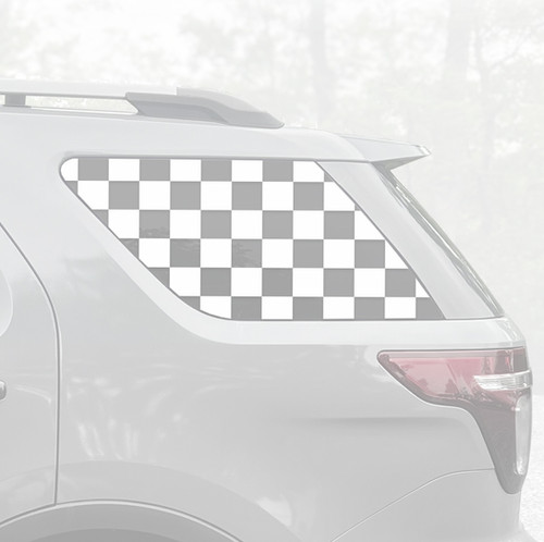 SUV Rear Cab Window Checkered Flag Graphic Decal Set | Overkill Graphics Co