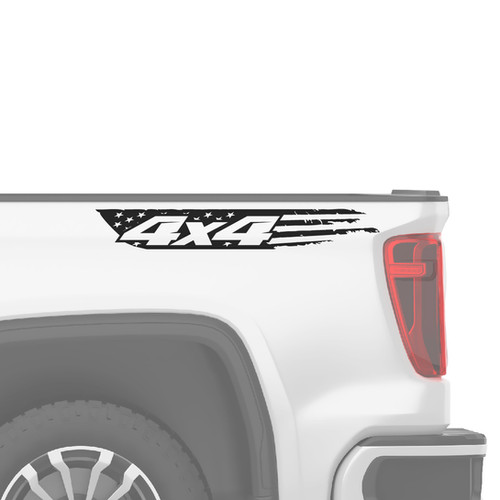 Matte Black Patriotic 4x4 Decal Set of 2 | Overkill Graphics Co