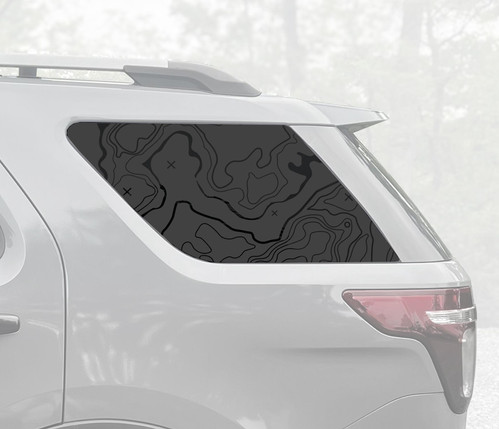 SUV Rear Cab Window Topographical Map Graphics Set | Overkill Graphics Co