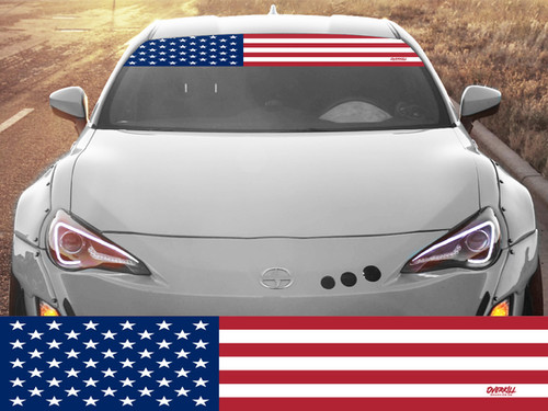 American Flag 12"x60" Windshield Banner | Overkill Graphics Co