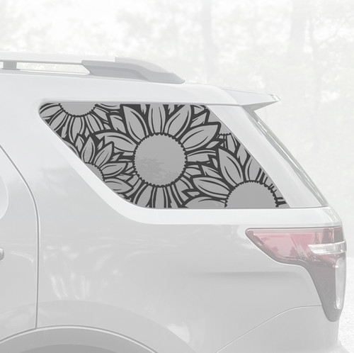 SUV Rear Cab Window Sunflower Graphics Set | Overkill Graphics Co
