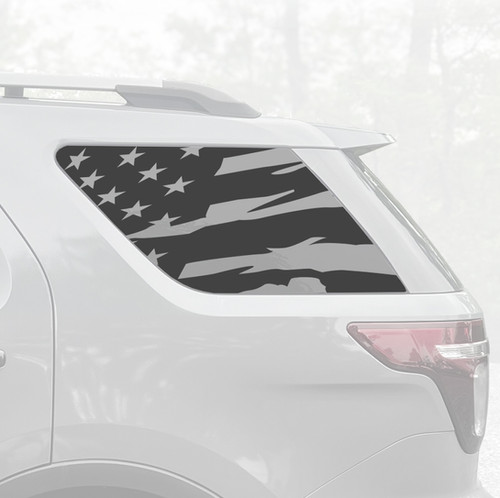 SUV Rear Cab Window Tattered Flag Graphics Set | Overkill Graphics Co