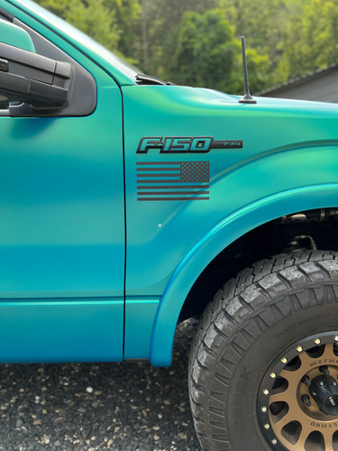 8.5"x4.5" Matte Black American Flag Decal Set | Overkill Graphics Co