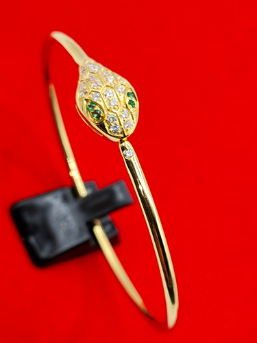Gold Snake Head Bangle | My Site 3