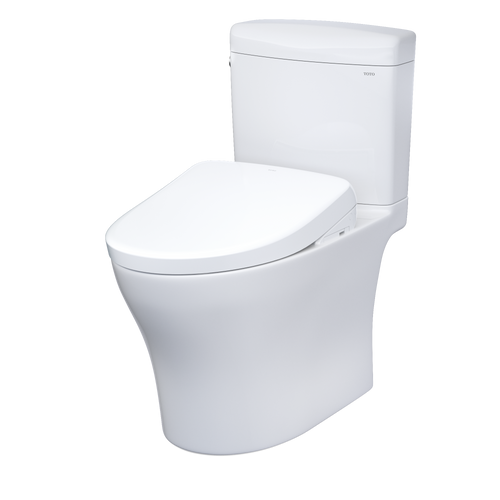 Toilet Toto TOTO Aquia IV Cube 2-Piece 1.28 GPF Dual Flush Elongated ...
