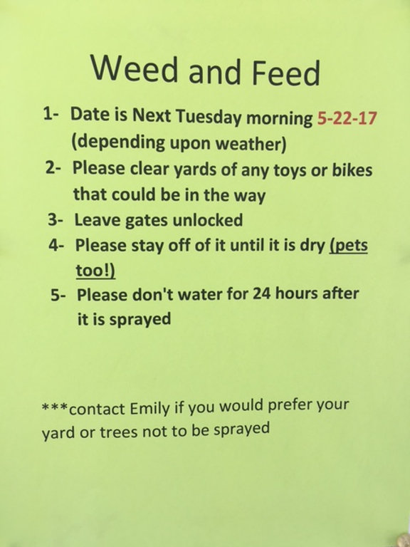 Weed and Feed Tuesday!