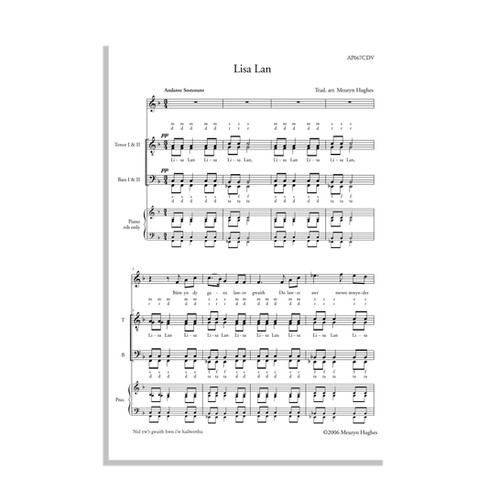 Lisa Lan. Soprano solo and TTBB - Free Digital Download | Aureus Publishing