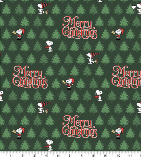 Snoopy Merry Christmas Trees Peanuts | NanaPride Fabric