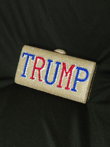 Gold "Classic" Trump Crystal Bag | LuckyStarrCouture