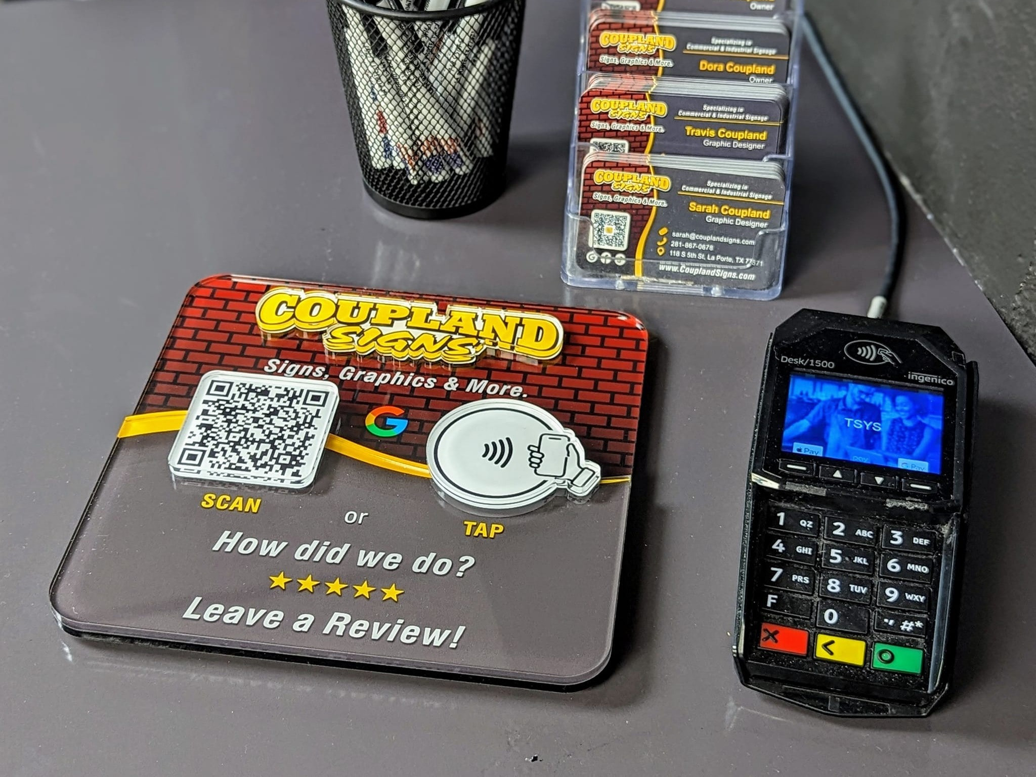 Tap or Scan Signs | Coupland Signs | La Porte, TX