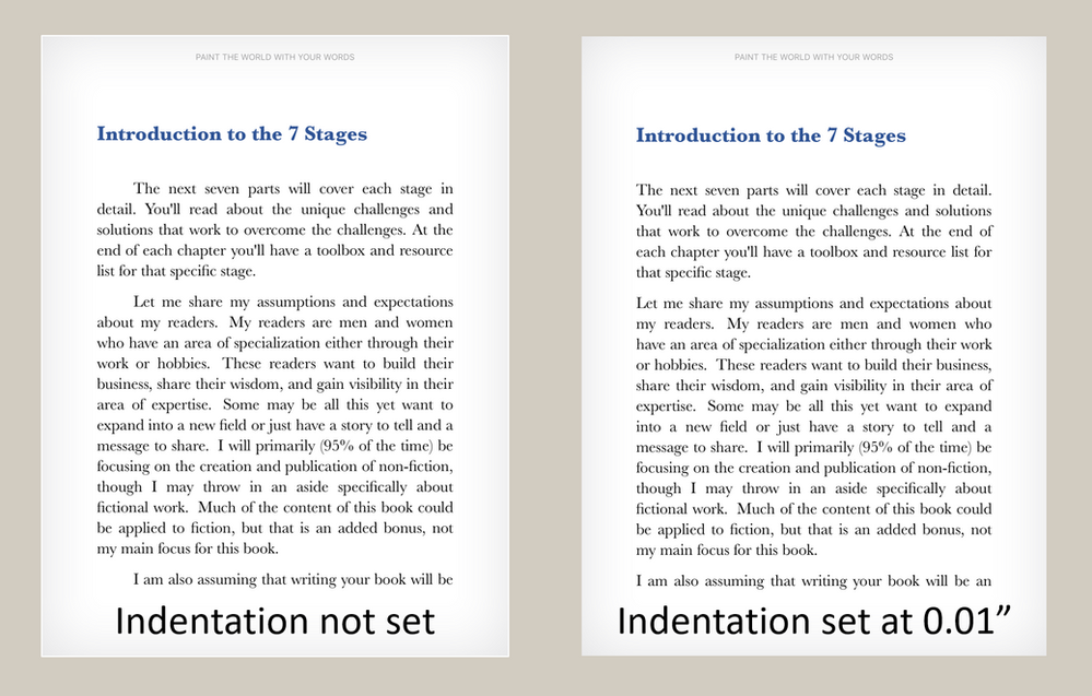 Prevent that pesky indent in your Kindle book when using MS Word