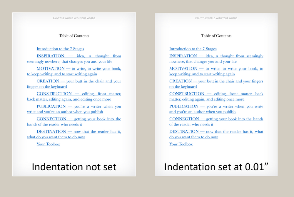 Prevent that pesky indent in your Kindle book when using MS Word