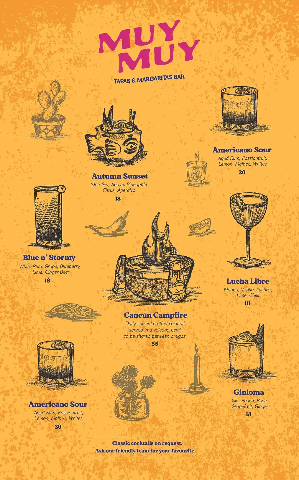 Muy Muy | Menu | Tapas& Margarita Bar