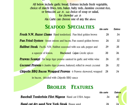 Menu | Clancy's Pub & Restaurant