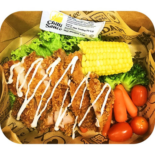 Western Bento Meal F - Chicken Chop w Corn | OCK Catering