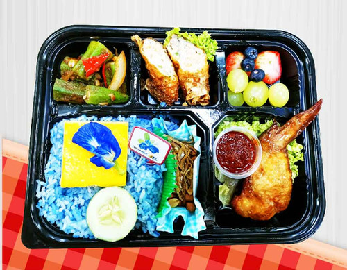 Bento D - Blue Pea Nasi Lemak with Stuffed Chicken Wing | Old Chang Kee ...