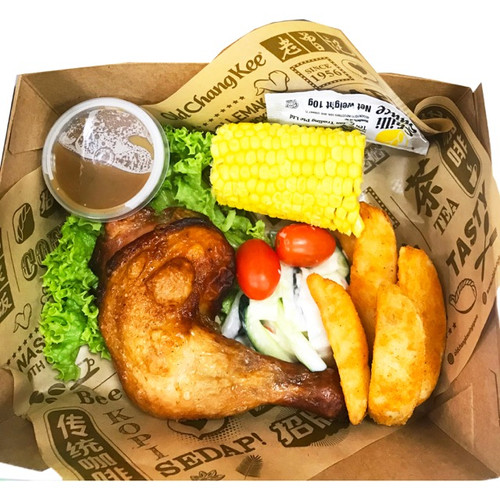 Western Bento Meal A - Baked Whole Chicken Drumstick | OCK Catering