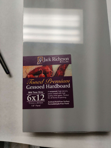 6" x 12" Gessoed Hardboard - gray | Art Party Unlimited