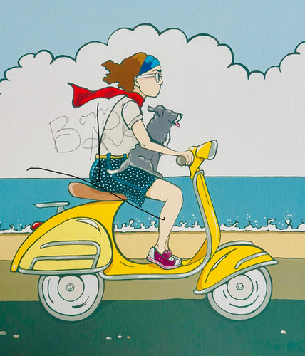 Vespa Girl Print | bonzo-art