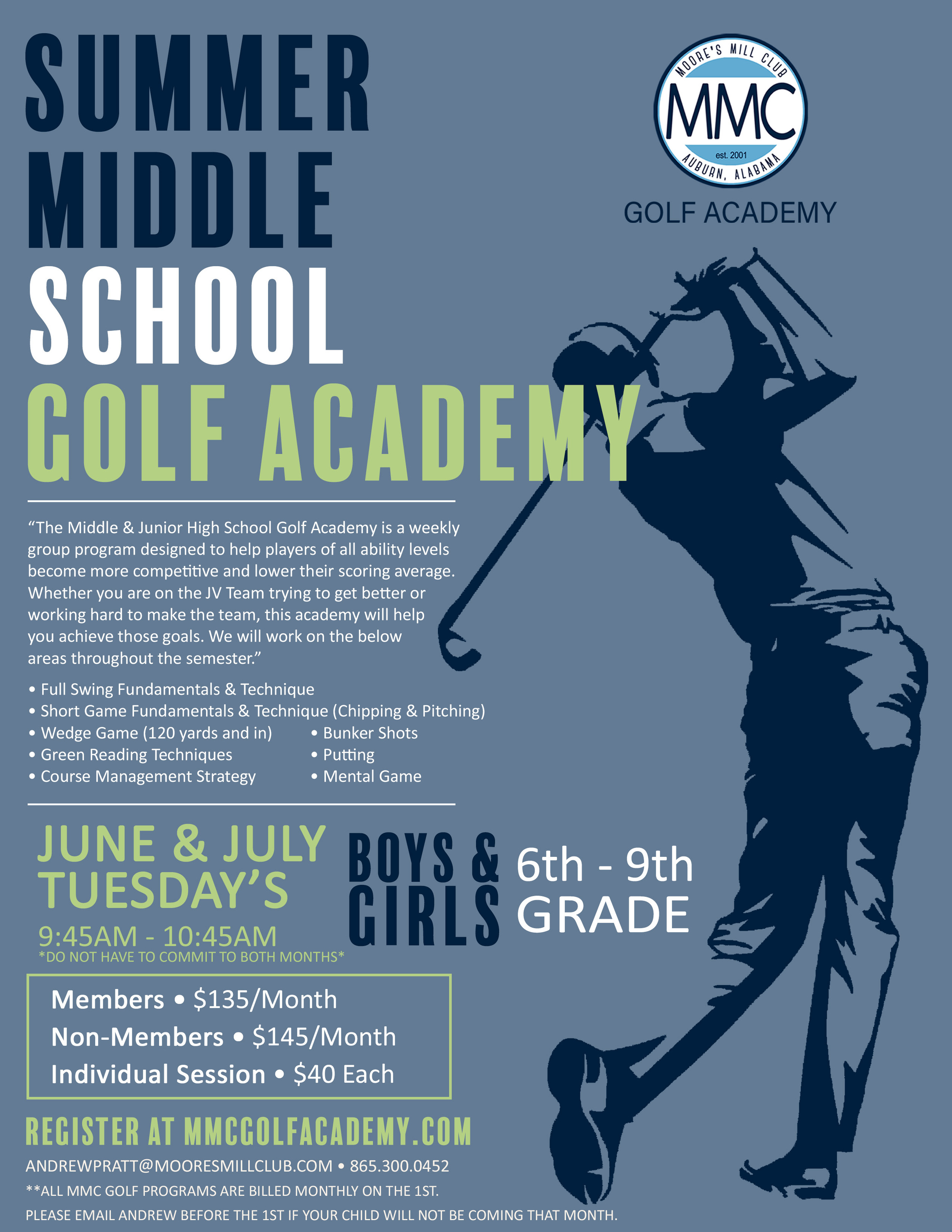 Middle School Golf Academy | MMC Golf Academy