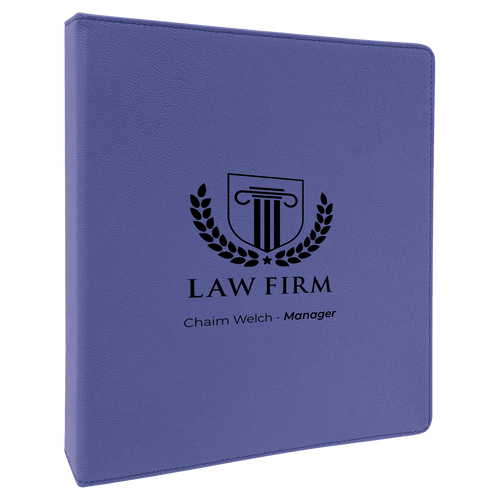 Leather 3 Ring Binder with 1" Slant D Rings | Markit Engraving