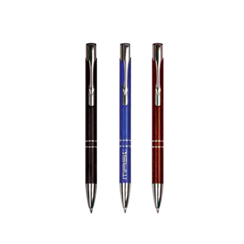 Custom Gloss Ballpoint Pen with Silver Trim | Markit Engraving