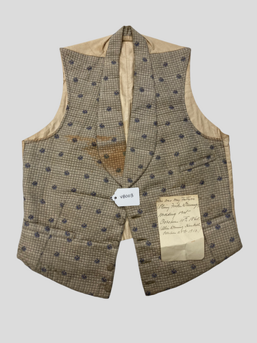Textured Silk Waistcoat ID'd to Pliny Fiske Dunning | TMT Museum