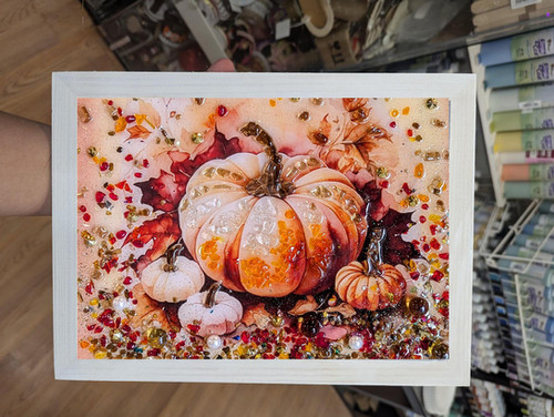 DIY Crushed Glass Panel Fall Harvest Pumpkins | wonderstruckmarket