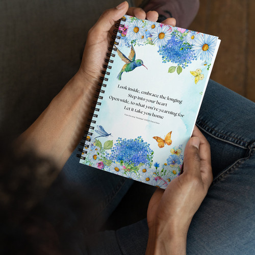 "Nostalgia" Spiral Notebook - Hummingbird Blue | Cheryl Kane