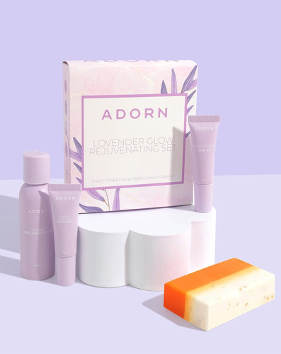 ADORN LOVENDER GLOW Rejuvenating Set (New Packaging) | The Goddess Beauty