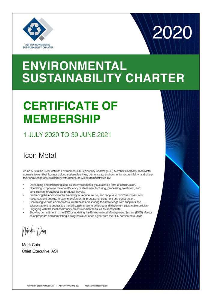 Environmental Sustainability Charter membership