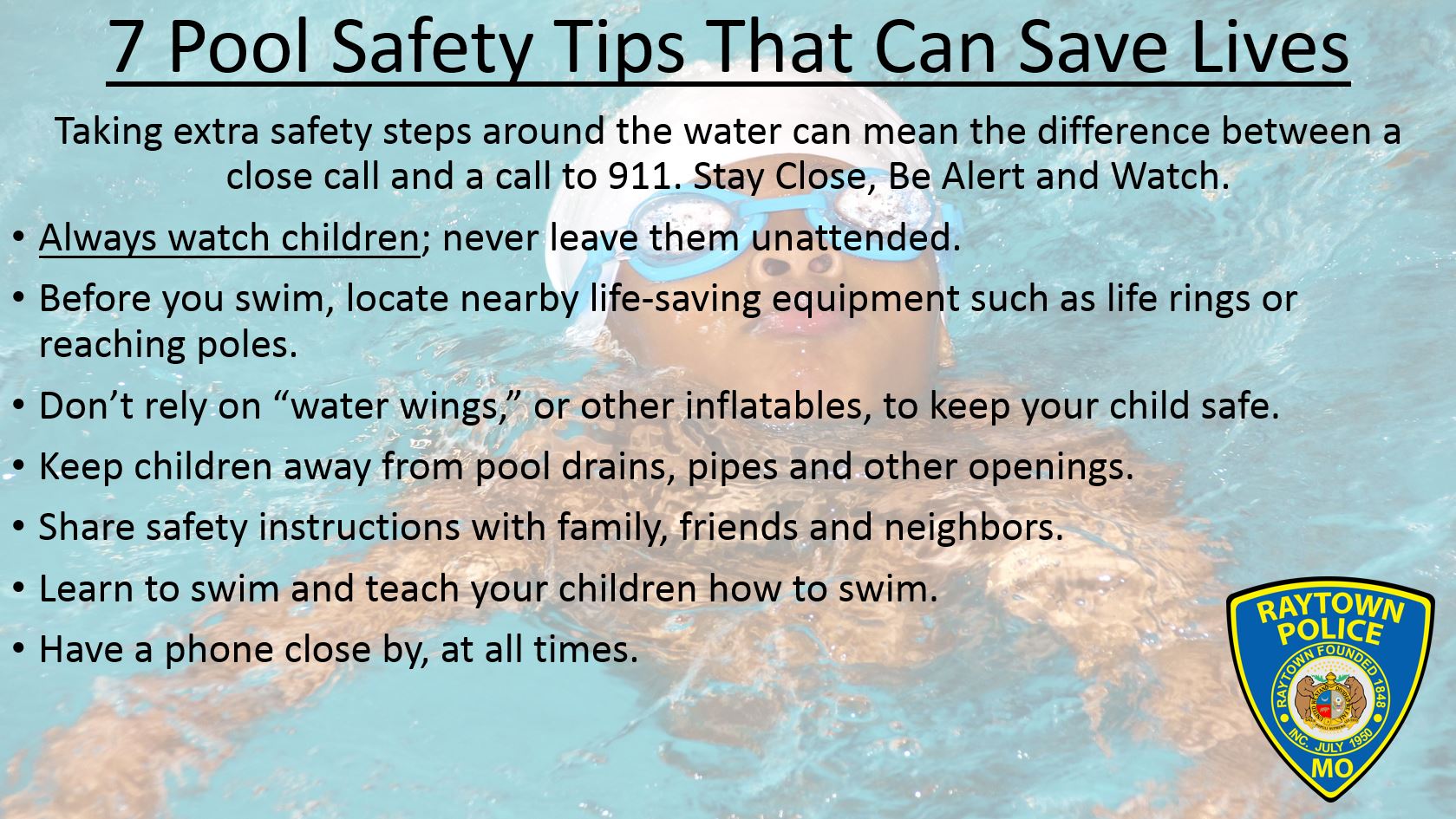 7 Pool Safety Tips That Can Save Lives | raytown-police