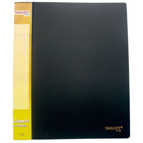 FOLDER PLASTICO CON PALANCA CARTA SMART 22102 NEGRO | Mark Soluciones D